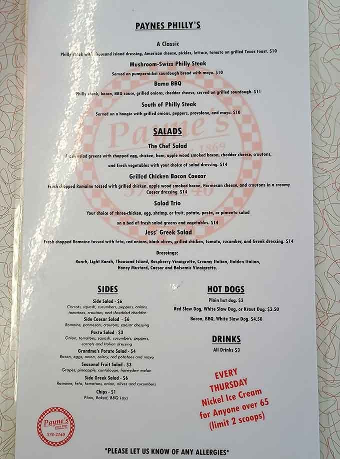 When a menu offers nickel ice cream on Thursdays, you know you've found something genuinely special and rare.