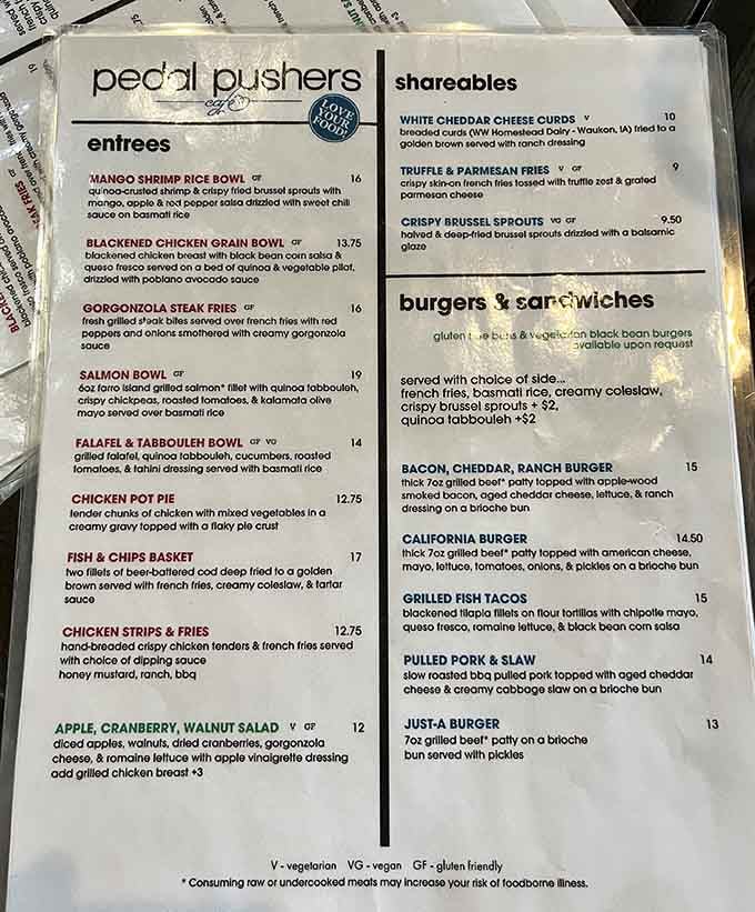 This menu reads like a greatest hits album, every option making you question your ability to choose just one thing.