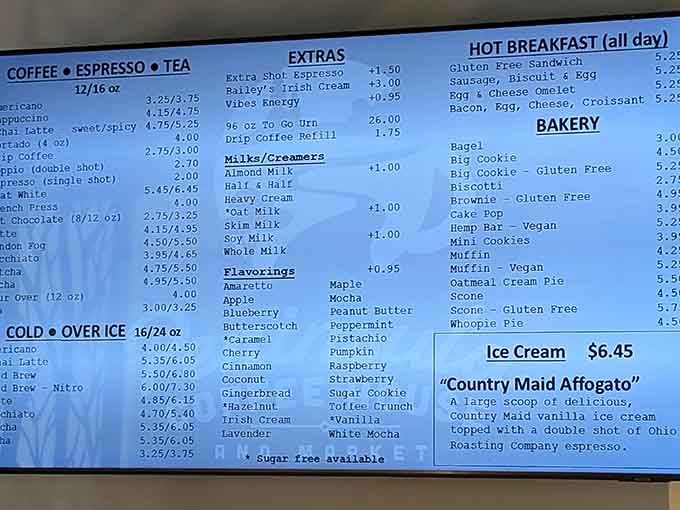 From espresso to cold brew, this menu covers every caffeinated craving your heart could possibly desire today.