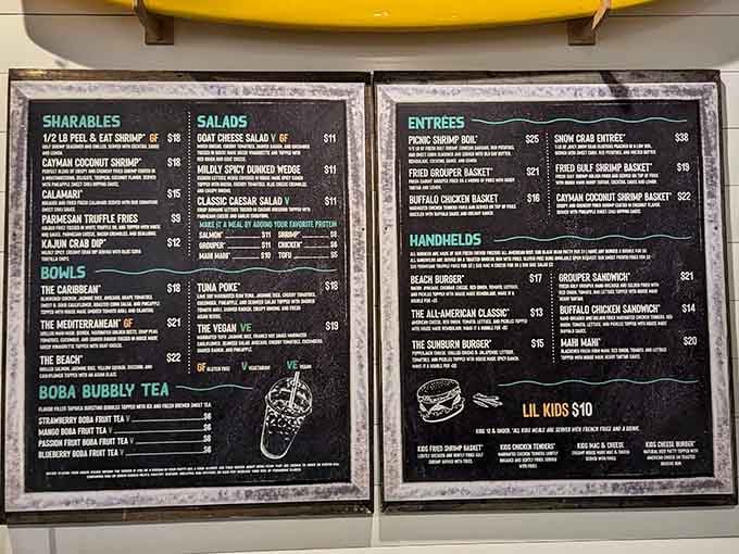 When a menu board looks this good, you know the kitchen means business about feeding you properly.