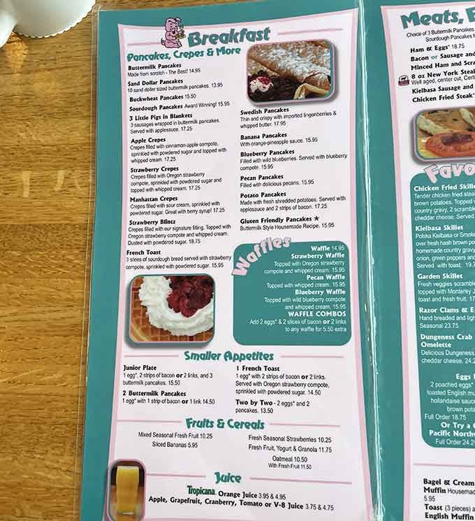 When the menu requires this much real estate, you know you're in for some serious decision-making paralysis at the breakfast table.