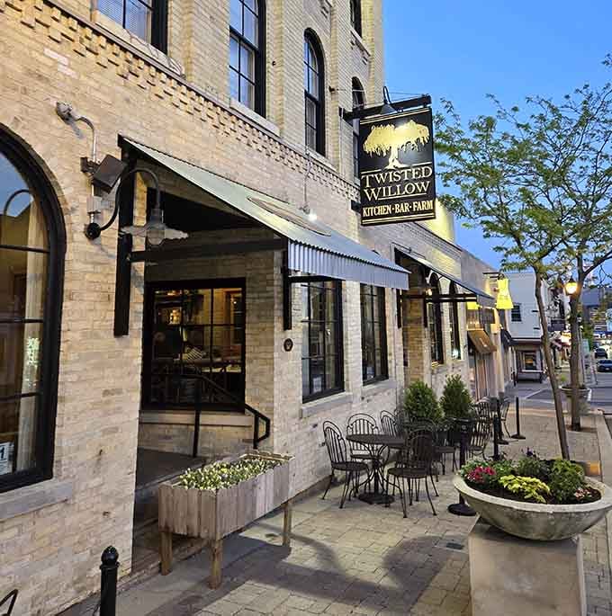 Twisted Willow's inviting facade promises farm-to-table goodness in a setting that respects both history and your appetite.
