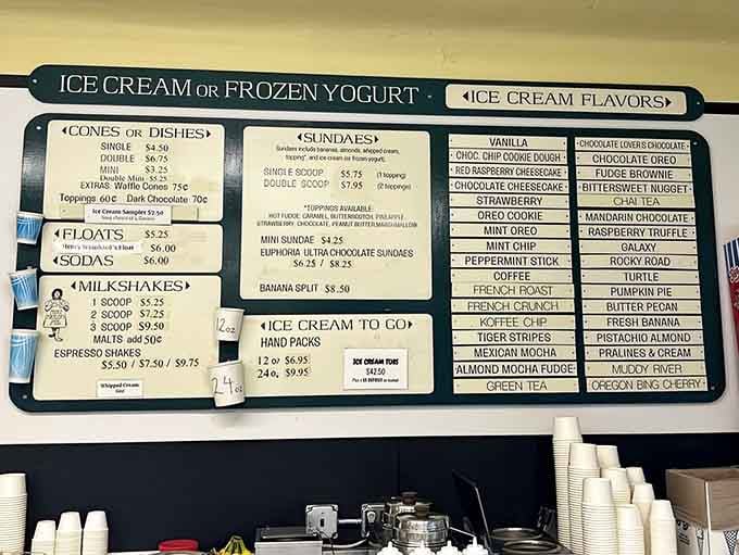 This menu board holds more life-changing decisions than your average career counselor's office, and they're all delicious.