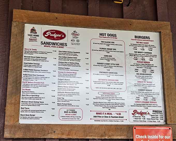 When a menu requires this much real estate, you know you're in for some serious decision-making paralysis.