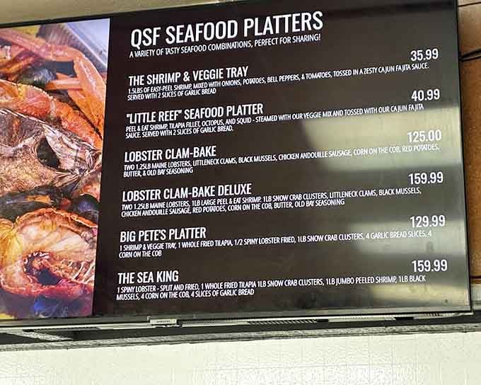 The Sea King platter isn't messing around with that lineup of lobster, crab, and shrimp perfection.