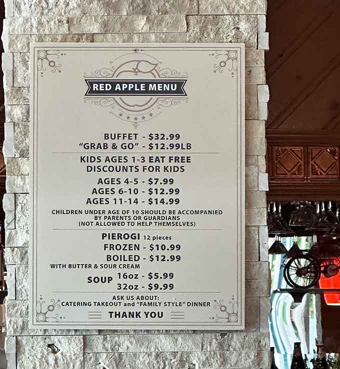 The menu board lays out your mission: unlimited Polish deliciousness awaits those brave enough to accept the challenge.