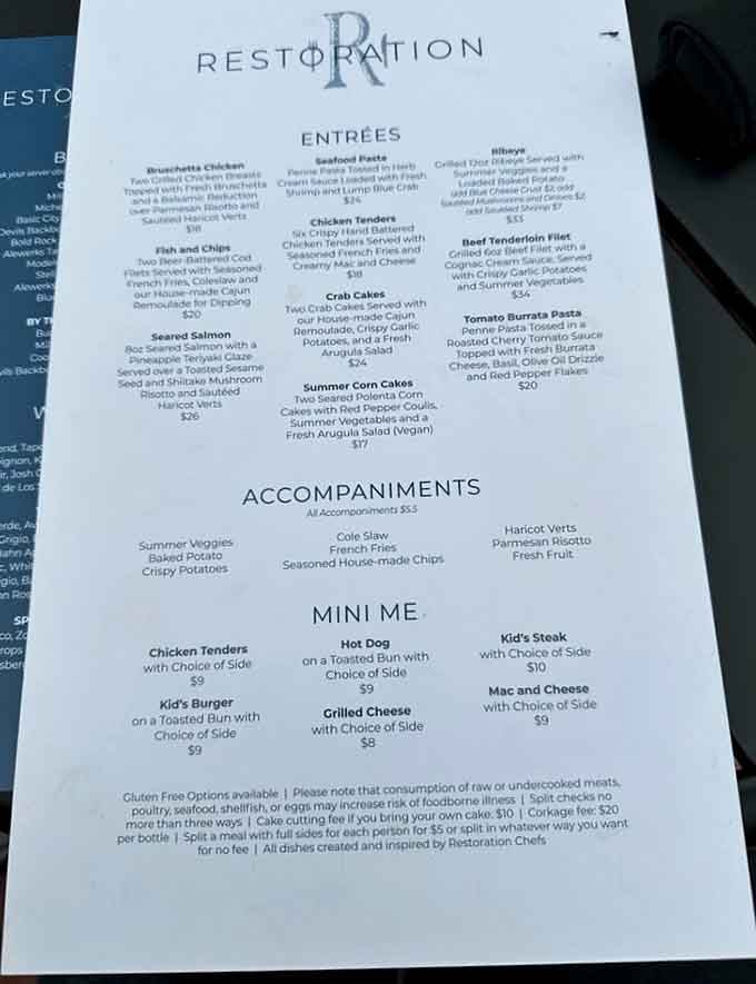 The menu changes with seasons because fresh ingredients don't believe in year-round availability, thankfully.