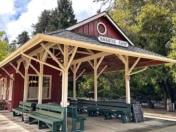 The depot looks like it wandered off a Western movie set and decided Felton was nice enough to stay.