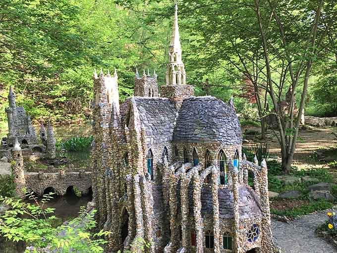 Gothic architecture meets backyard artistry in this stunning display of patience, rocks, and pure imagination.