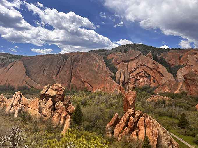 These tilted rock formations defy gravity and common sense, creating a geological spectacle that cameras absolutely adore.