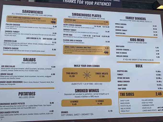 This menu is your roadmap to smoked meat paradise, featuring everything from whole-hog barbecue to family dinners.