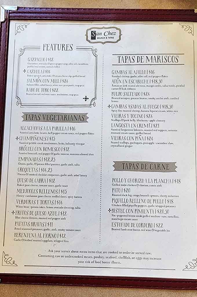 This menu reads like a greatest hits album of Spanish cuisine, minus the skip button.