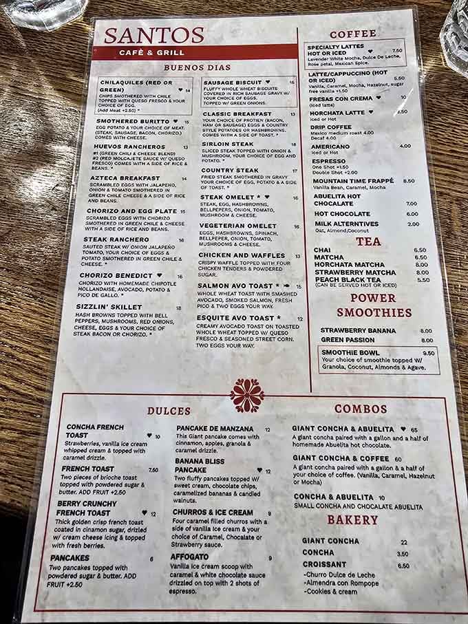 This menu reads like a greatest hits album, and every track is a certified banger.