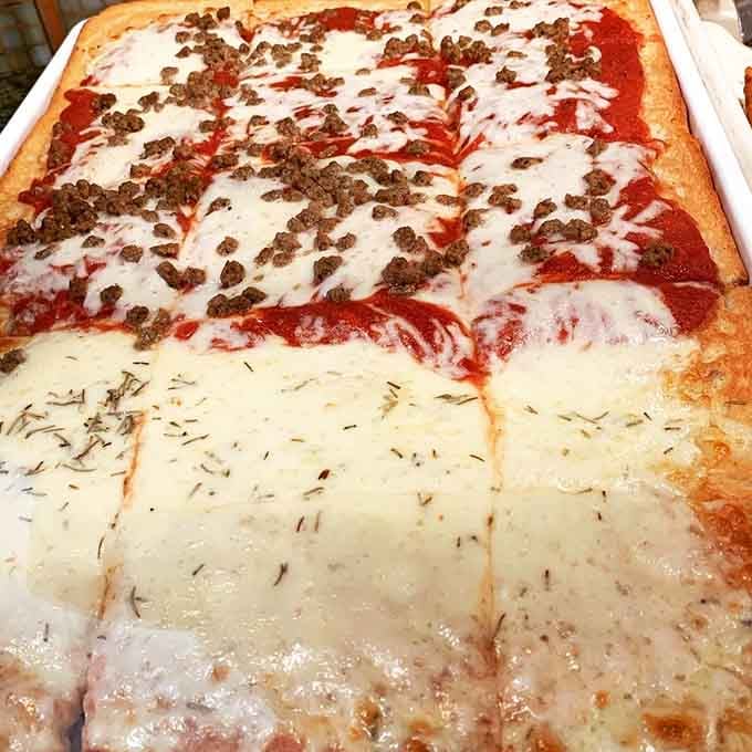 This isn't pizza, it's tomato pie, and yes, there's a difference that'll change your entire worldview forever.