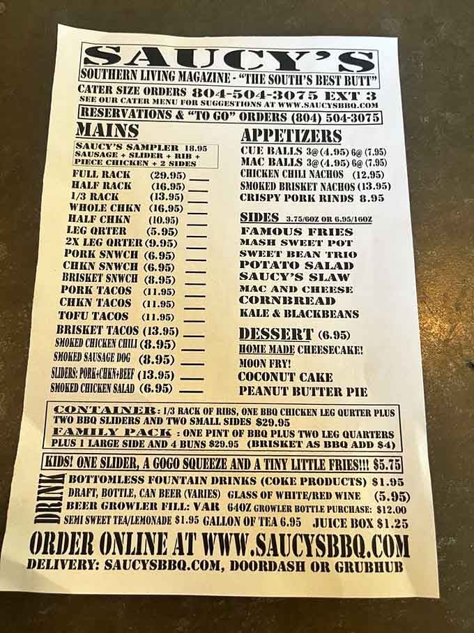 When a menu proudly displays "The South's Best Butt" award, you know you're in capable hands.