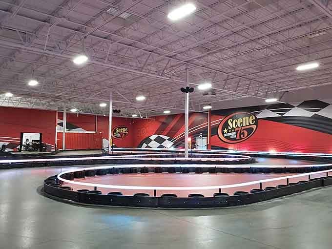 This go-kart track winds through the facility like a racing dream, minus the helmet hair and sunburn.