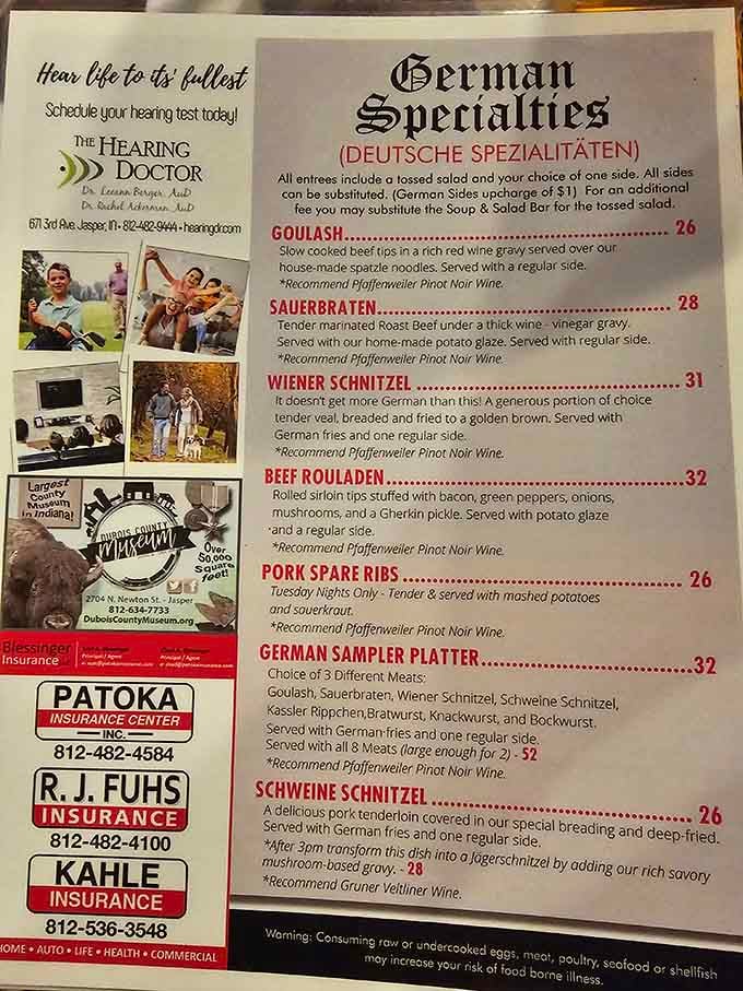 The menu reads like a love letter to German cuisine, with classics that'll make your taste buds sing "Edelweiss."