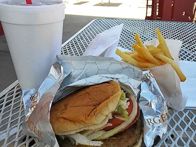 This is what happiness looks like: a burger that doesn't require a engineering degree to eat properly.