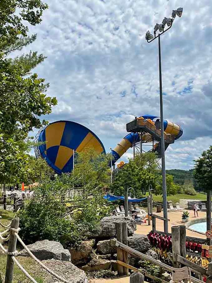 Nothing says "family bonding" quite like plummeting down a water slide together while questioning your life choices in the best way.