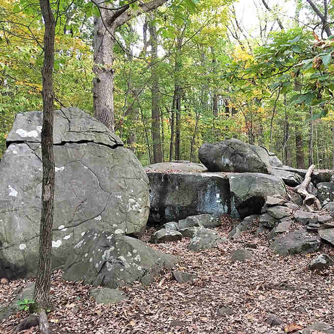 Ancient boulders stacked like nature's own Jenga game, just waiting for you to explore their rocky secrets.
