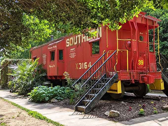 All aboard the nostalgia express! This vintage caboose brings railroad history to life without the clickety-clack soundtrack.
