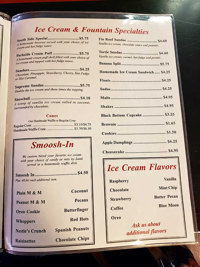 The menu reads like your grandparents' greatest hits album, and every track is a certified banger.