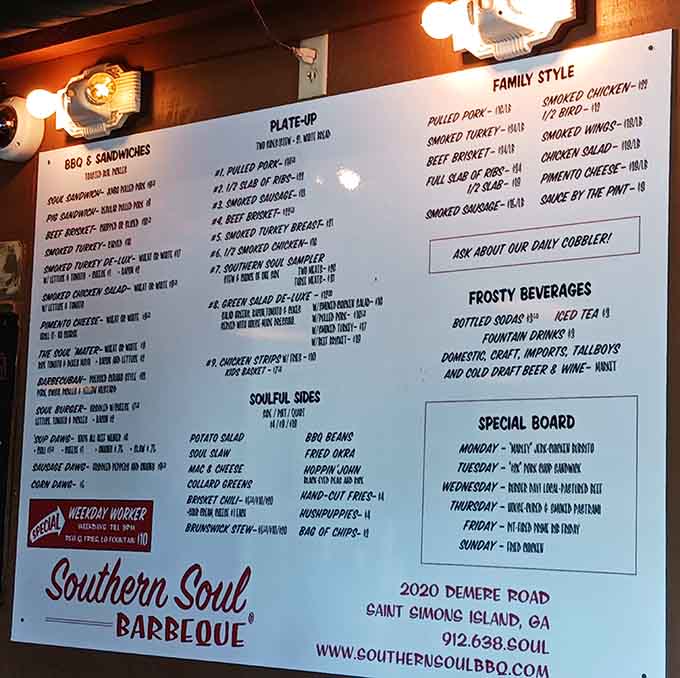 This menu board is your roadmap to happiness, featuring more delicious options than you can shake a rib at.