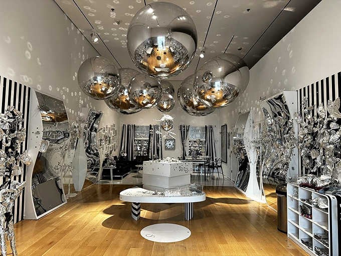 Step into this mirrored disco ball wonderland where reality multiplies and your reflection becomes part of the installation.