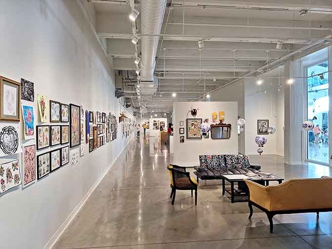 The Foundry Art Centre transforms industrial space into creative sanctuary, where exposed pipes meet artistic expression beautifully.