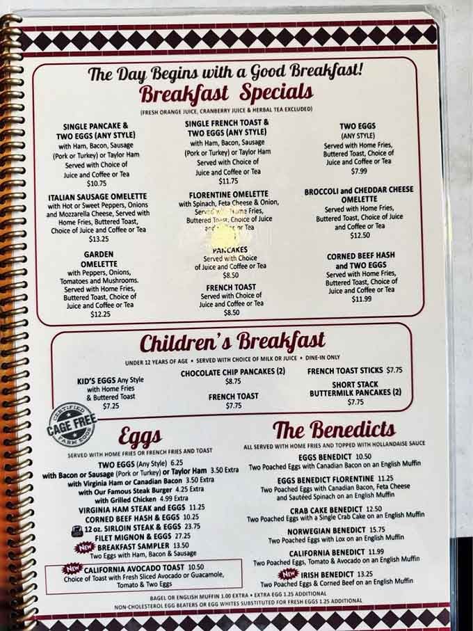 A breakfast menu this extensive is basically a love letter to anyone who believes morning meals are the best meals of the day.