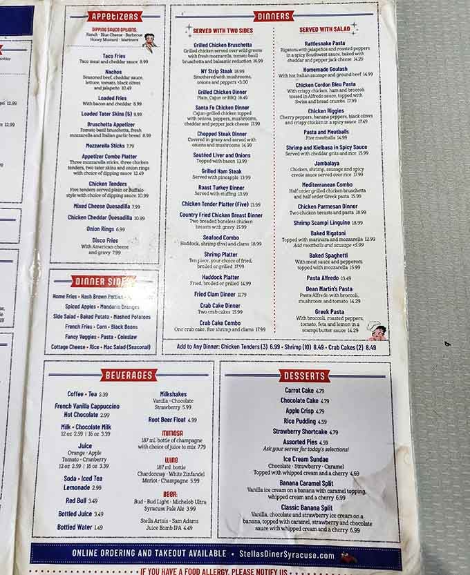 This menu reads like a greatest hits album of American comfort food, and every track's a winner.