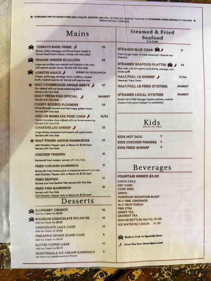 When the menu lists bourbon chocolate pecan pie and steamed blue crab side by side, you know you're in the right place.