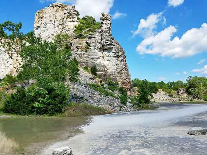Ancient limestone formations rise like natural sculptures, proving Mother Nature was the original abstract artist with serious talent.