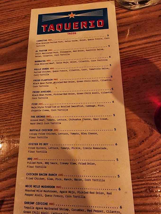 This menu reads like a love letter to Mexican street food with creative twists that'll make you order everything.