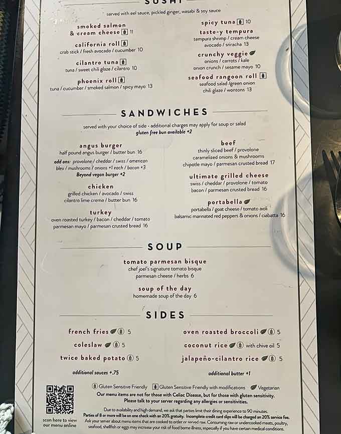 This menu reads like a passport stamp collection, taking you from Tokyo to Italy without leaving your booth.