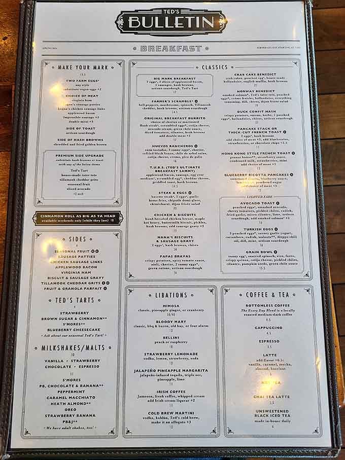 When a menu boldly declares "cinnamon roll as big as ya head," you know you're in honest company.