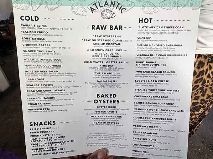 When a menu lists this many oyster preparations, you know someone's taking their shellfish seriously here.