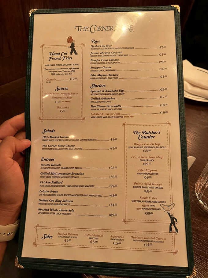 The menu reads like a love letter to classic American dining, executed with the kind of care that's increasingly rare.