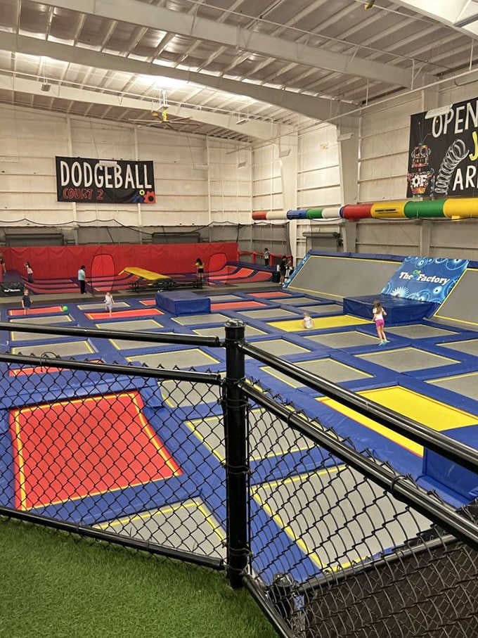 The spacious interior reveals obstacle courses overhead and endless possibilities for wearing out energetic grandchildren below.