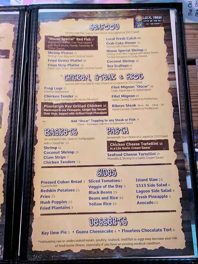 When the menu features frog legs and Key lime pie, you know you've found authentic Florida dining.