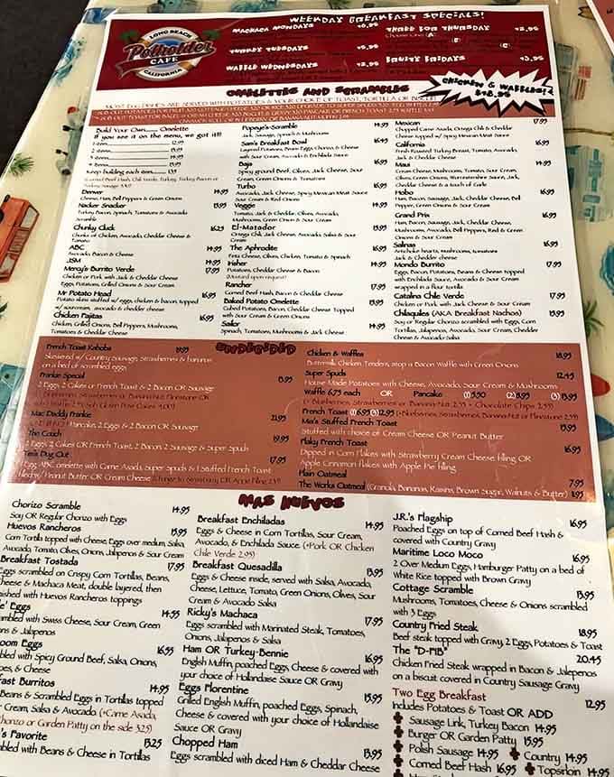 When a menu needs this much real estate, you know you're in for some serious decision-making paralysis.