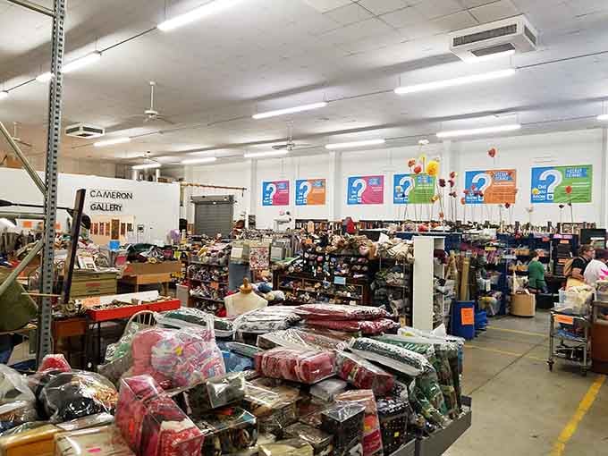 Organized chaos never looked so inviting, with aisles of materials stretching toward infinity like a crafter's version of paradise.