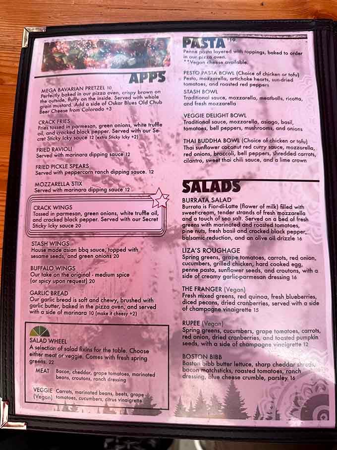 This menu reads like a greatest hits album, each item more tempting than the last.