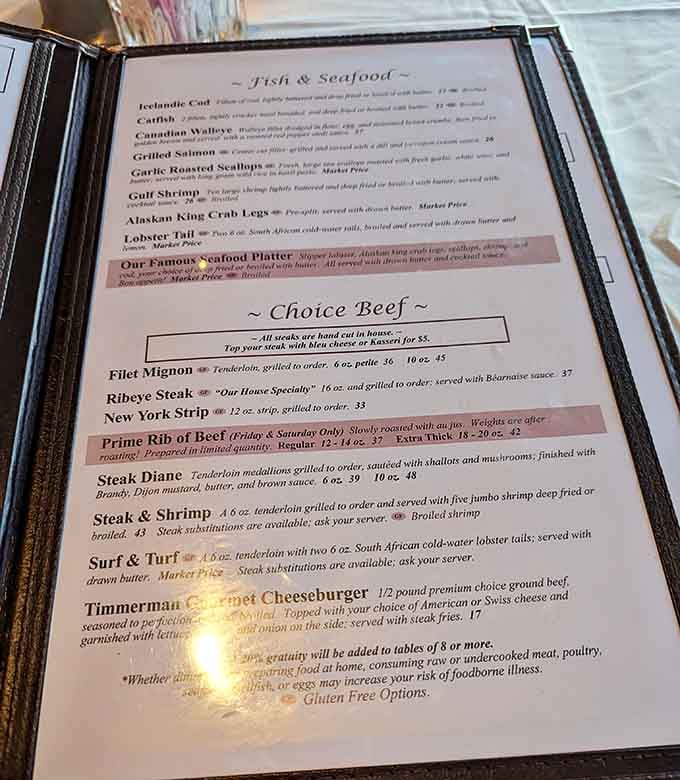 When the menu lists Steak Diane and Surf & Turf, you know you've found the real deal.