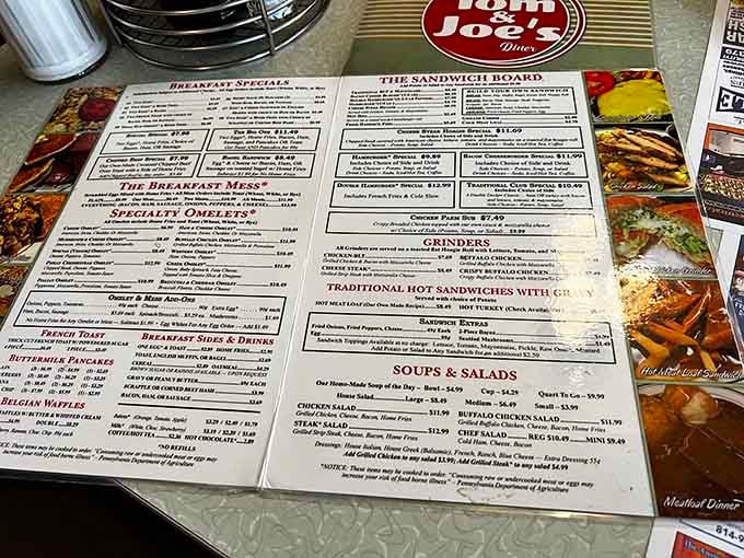 When a menu needs this much space, you know the kitchen isn't messing around with options.