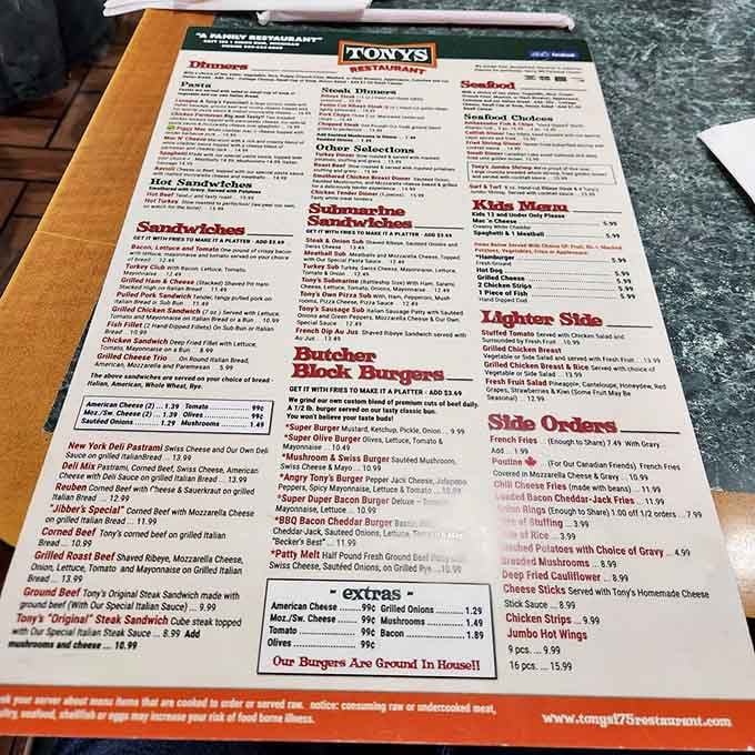 A menu this extensive requires strategic planning, possibly a highlighter, and definitely multiple visits to explore properly.