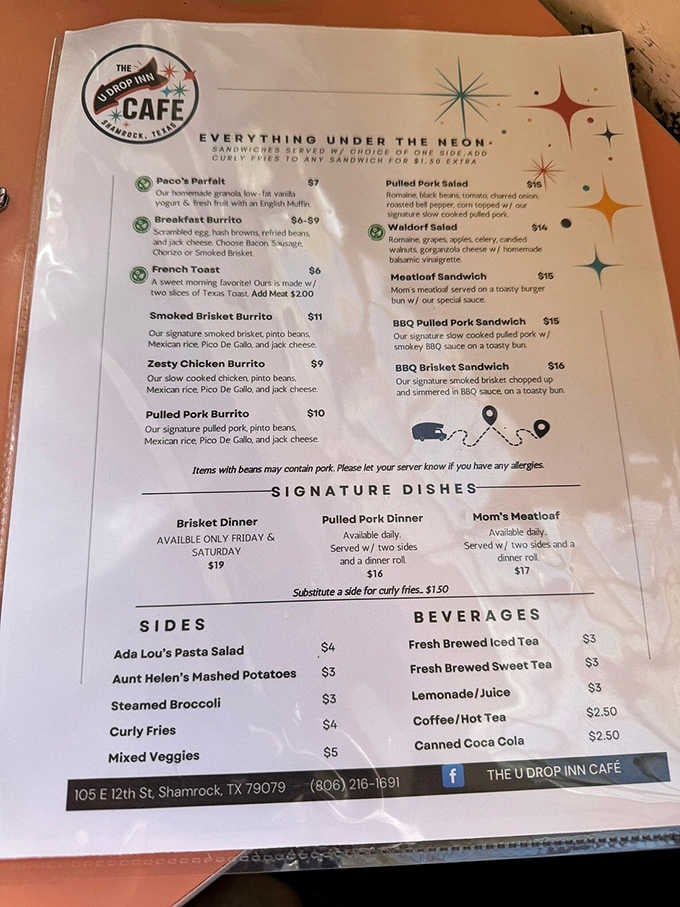 This menu proves Texas knows how to treat burritos, sandwiches, and your appetite with the respect they all deserve.