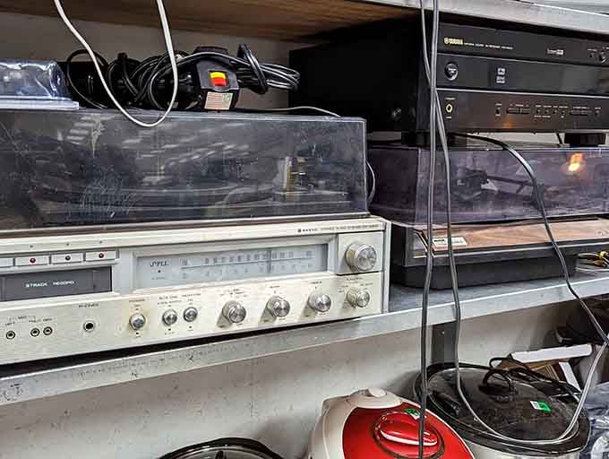 Vintage stereo equipment waiting to spin your favorite records like it's 1975 all over again.