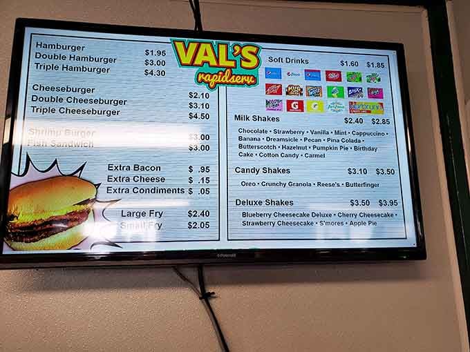 A menu board that doesn't need paragraphs to explain itself, just straightforward deliciousness at honest values.