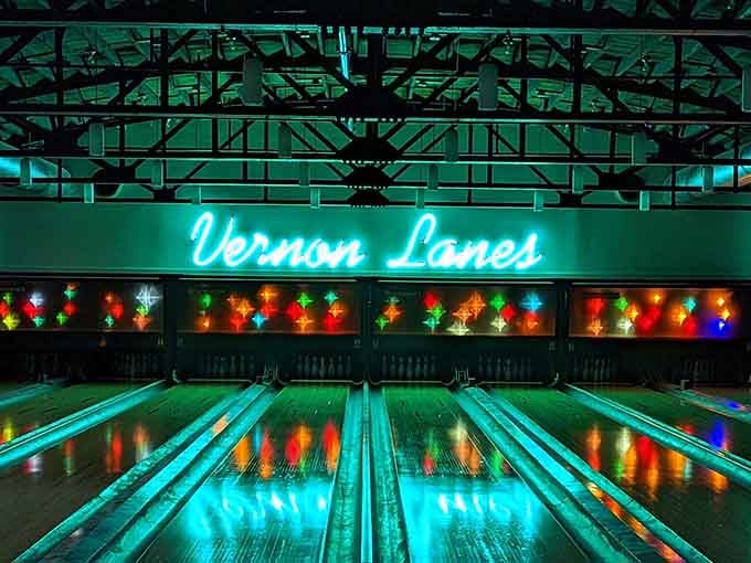 That turquoise neon glow hits different when it's illuminating your path to strike glory and nostalgic bliss.